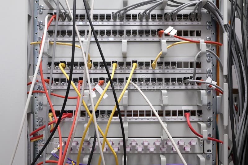 Multiple Colorful Cables in an it and Server Room Stock Photo - Image ...
