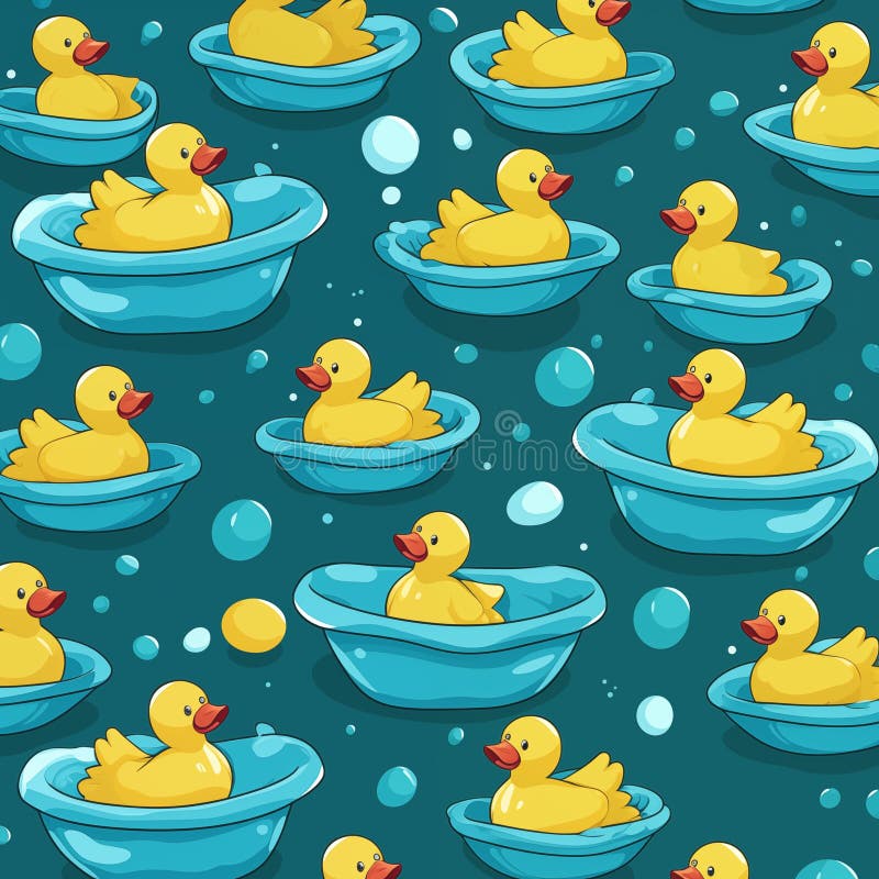 Assorted Rubber Ducks Floating in a Pool. Generative AI Stock ...