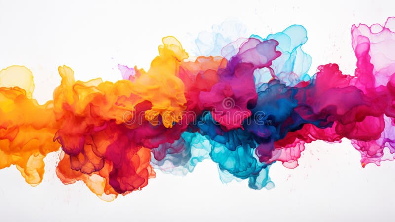 Multiple Colors of Ink in the Water Together, Forming a Diagonal Stock ...