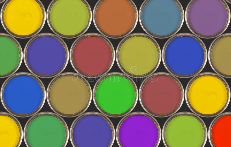 Multiple Colors of Paint Emulsion Boxes Open Top View Stock Image ...