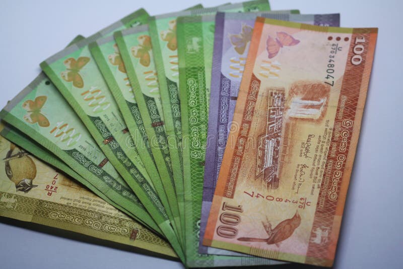 Multiple Colors Sri Lankan Rupee Note Bills Stock Photo - Image of ...