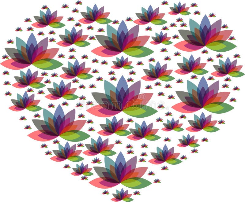 Multiple Colour Flower Heart Logo Stock Vector - Illustration of ...