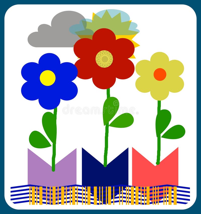 Multiple Colours Flowers on White Background and Wallpaper Stock ...