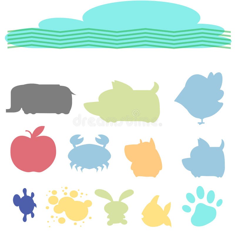 Multiple Colours Logos and Icon Isolated on White Background and ...