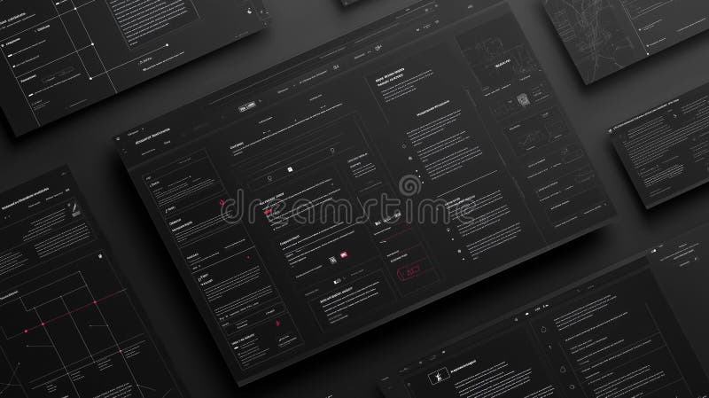 Multiple Computer Screens Showing a Dark Themed Dashboard for ...