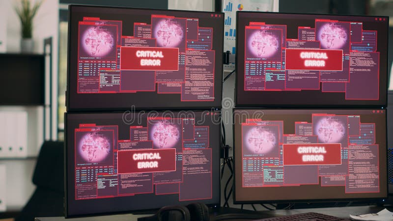 Multiple Computers Showing Hacking Alert and Security Breach Stock ... Multiple Computers Showing Hacking Alert and Security Breach Stock ...