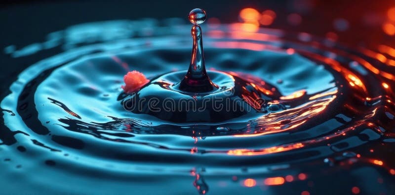 Multiple Concentric Circles Spreading, Water Droplet Impact ...