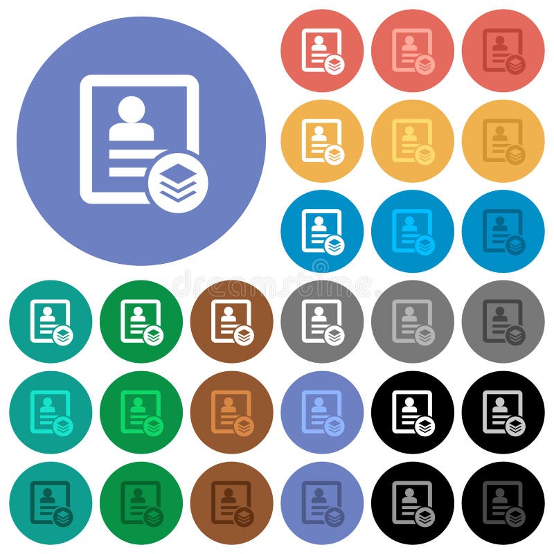 Multiple Contacts Round Flat Multi Colored Icons Stock Vector - Illustration of multi, email ...