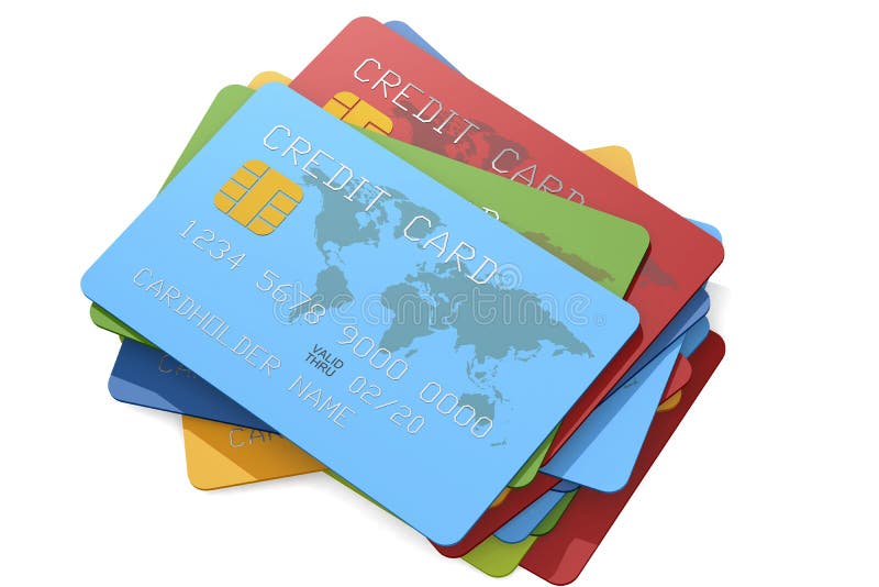 Multiple Credit Cards with Various of Color Stock Illustration ...