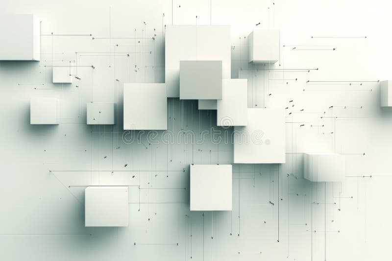 Multiple Cubes of Different Sizes and Shades are Interconnected with ...