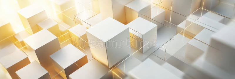 Multiple Cubes of Different Sizes and Shades are Interconnected by ...