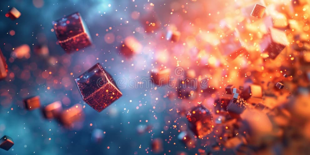 Multiple Cubes Suspended in Mid-air, Creating a Unique and Geometric ...