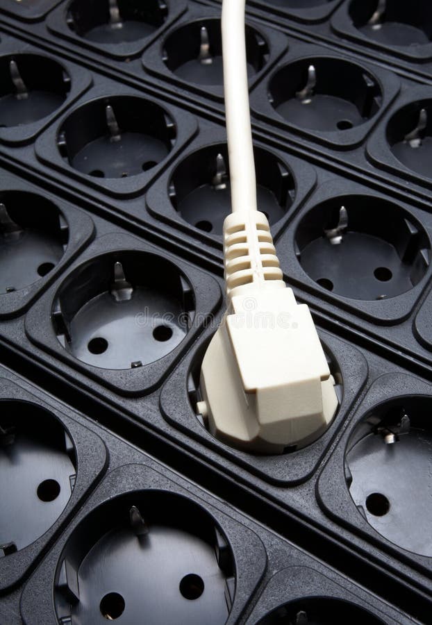 Multiple dark outlet stock image. Image of isolated, cable - 13338953