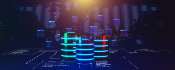 Multiple Database is Placed on Relational Database Tables Stock ...