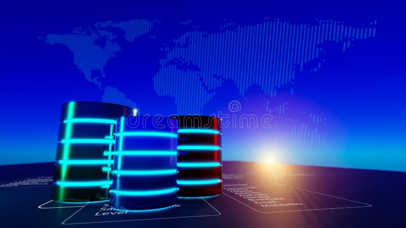 Multiple Database Is Placed On Relational Database Tables Stock Illustration Illustration Of