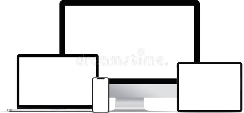 Multiple Desktop Devices Responsive Screens, Variation #1 Stock Image ...