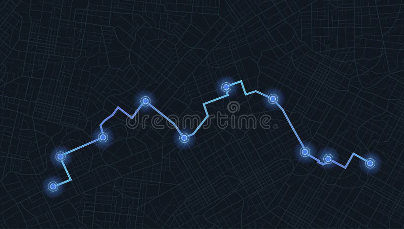 Multiple Destinations from Home. Gps Tracking Map. Track Navigation ...