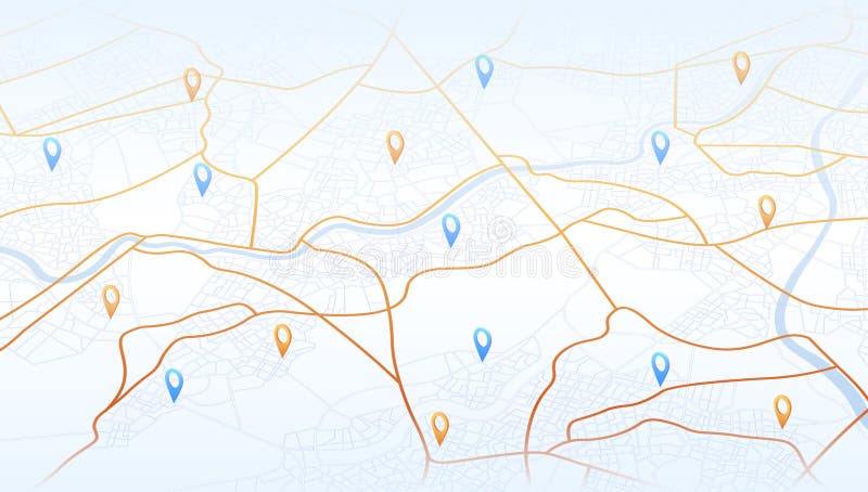 Multiple Destinations from Home. Gps Tracking Map. Track Navigation ...