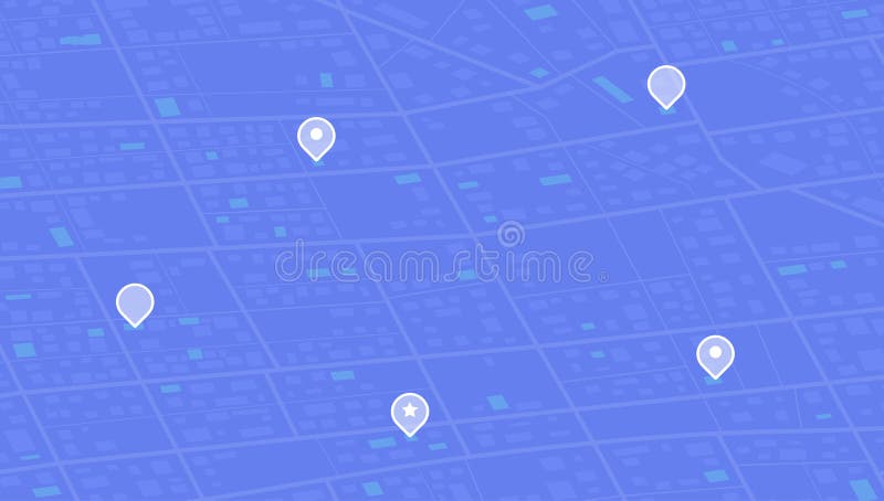 Multiple Destinations. Gps Tracking Map. Track Navigation Pins on ...