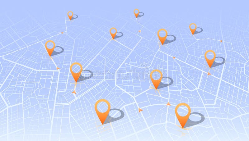 Multiple Destinations, Points Vector, IIsometric Modern Abstract Map ...