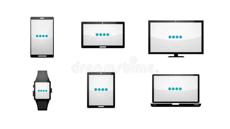Multiple Devices Loading Technology Icons Set Stock Video - Video of ...