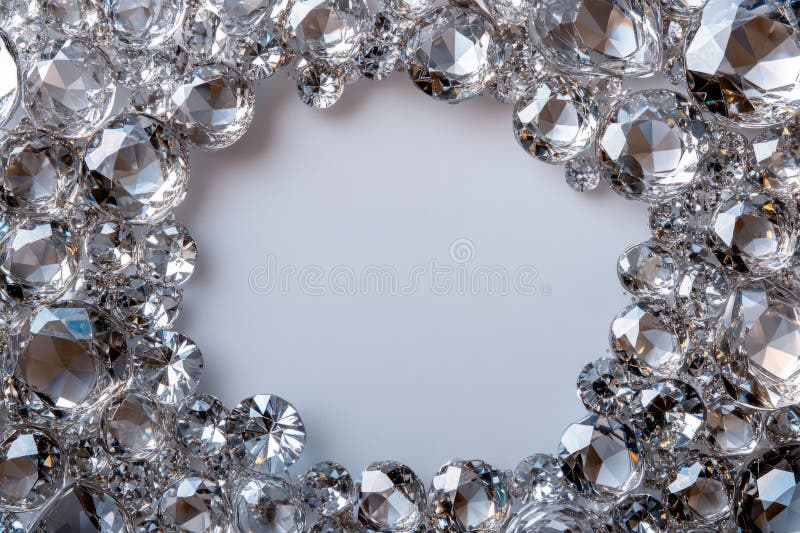 Multiple Diamonds Creating a Circular Frame on a Plain Background ...