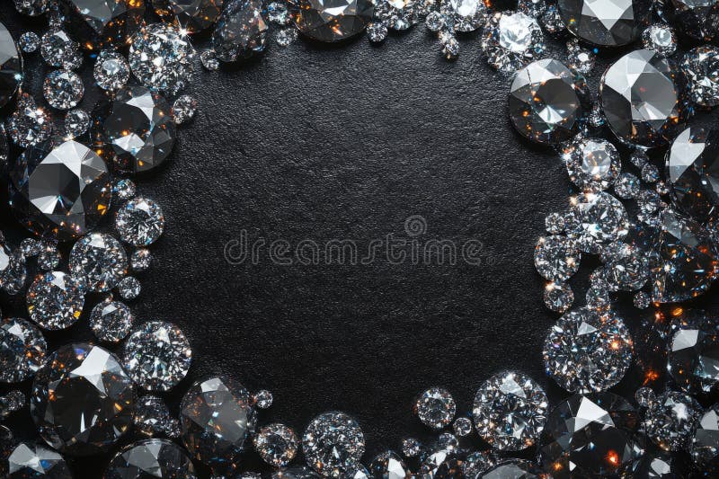 Multiple Diamonds of Various Sizes Creating a Luxurious Border on a ...