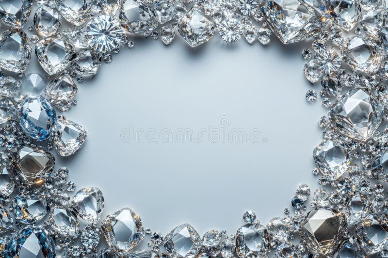 Multiple Diamonds of Various Sizes and Cuts Creating a Luxurious Frame ...