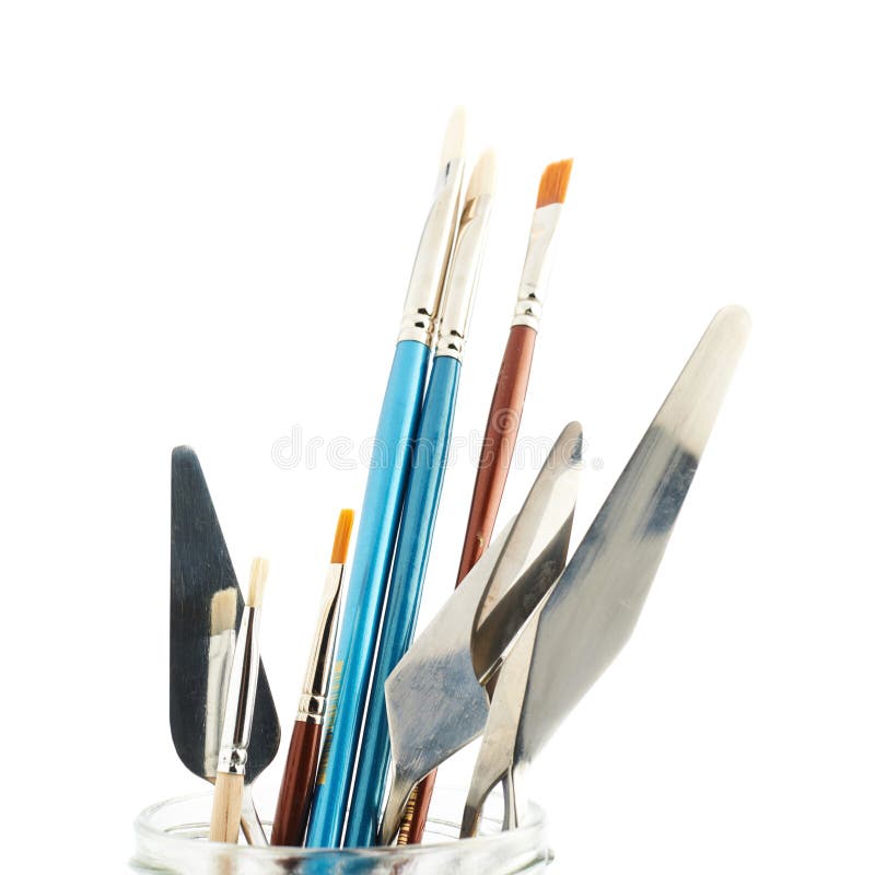 Multiple Brushes Next To a Paint Cases Stock Image - Image of colorful ...