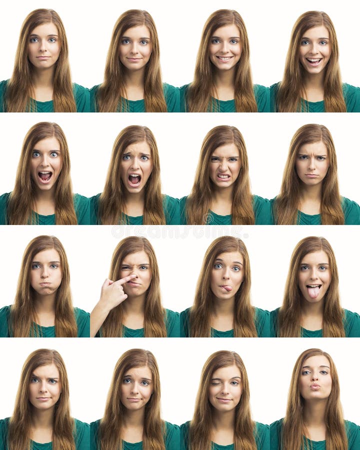 Multiple Different Expressions Stock Photo - Image of expressive ...