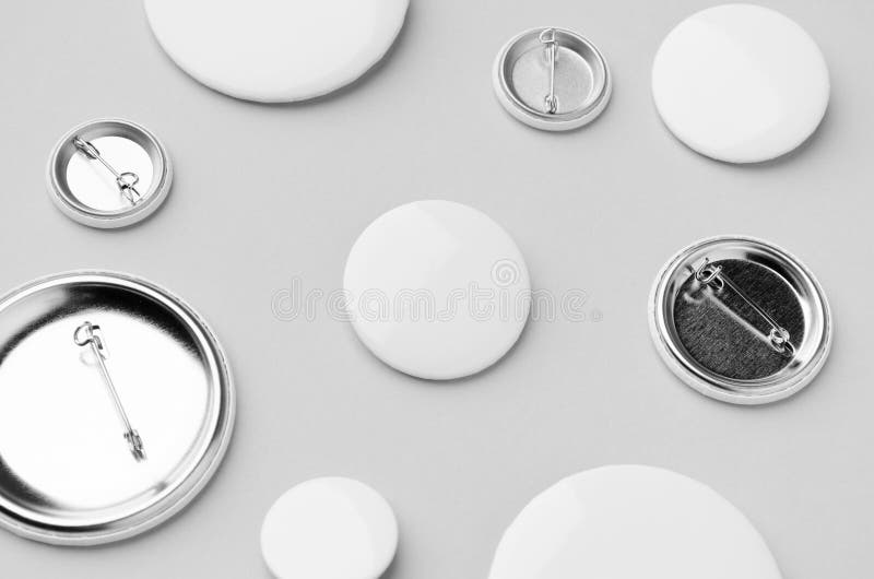 Multiple Different Sized Badges on a Grey Background Stock Image ...