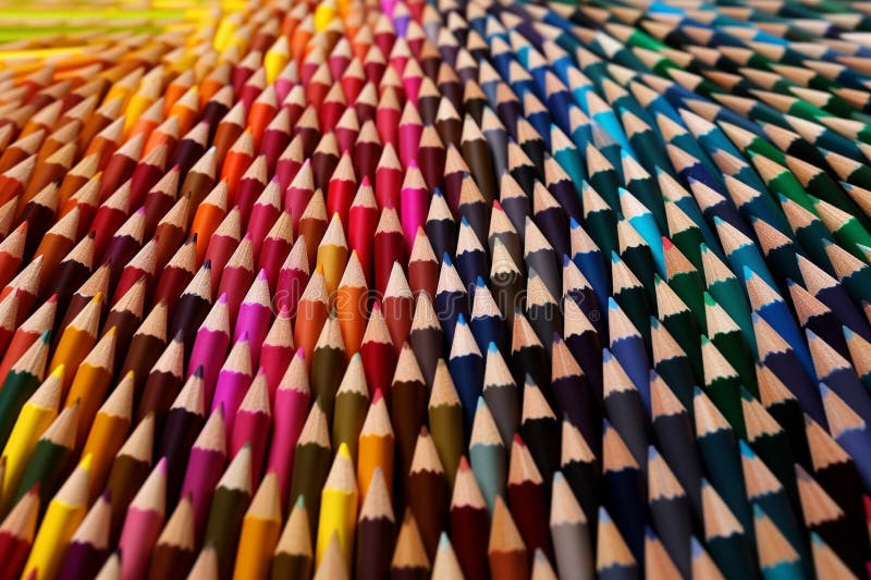 Multiple Differently Colored Pencils Arranged Neatly. Generative AI ...