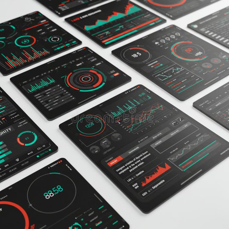 Various Digital Dashboard Interfaces Stock Illustrations – 307 Various ...