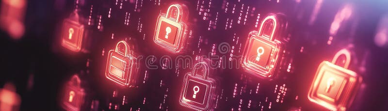 Cyber Security Digital Padlocks Circuit Board Data Protection Network ...