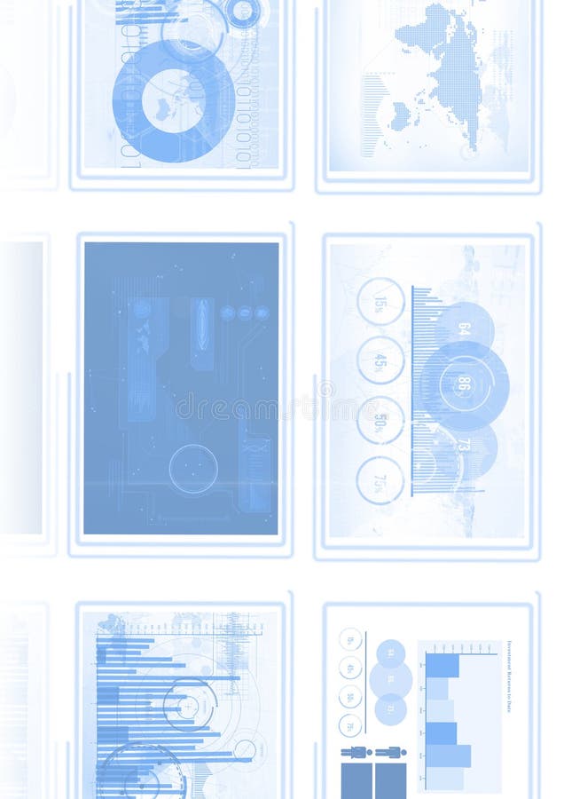 Multiple Digital Screens with Data Processing with Copy Space Against ...
