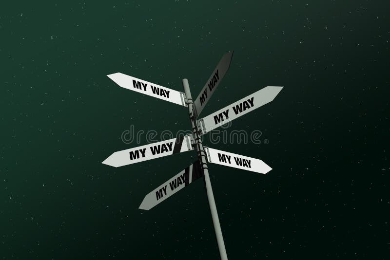 Multiple Direction Street Sign Stock Illustration - Illustration of ...