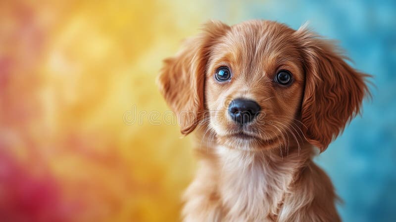 Multiple Dogs Sitting Together in Front of Bright Colored Background ...