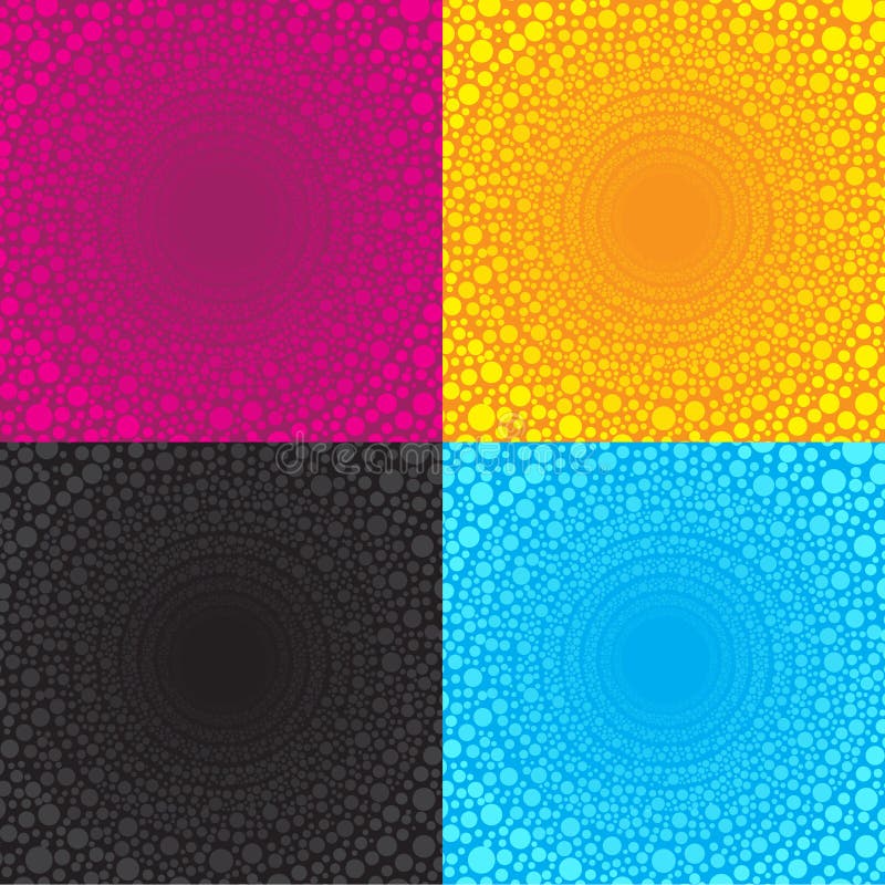 Multiple Dot Circles Arranged in a Wire Circle Bigger is 4 Color Tone ...