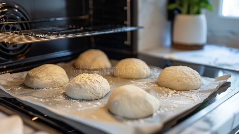Multiple Doughnuts Placed in an Oven, Getting Baked To Golden ...