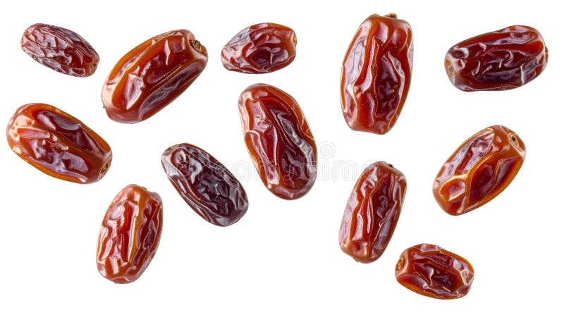 Multiple Dried Dates Gently Drifting with Realistic Texture and Natural ...