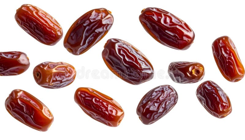 Multiple Dried Dates Gently Drifting with Realistic Texture and Natural ...