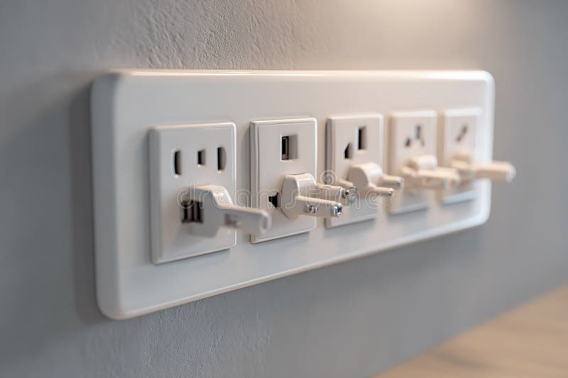 Multiple Electrical Outlets Arranged in a Modern Wall Configuration for ...