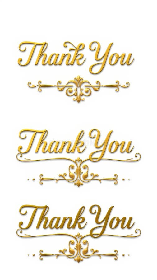 Multiple Elegant Thank You Designs Featuring Ornate Golden Scripts on a ...