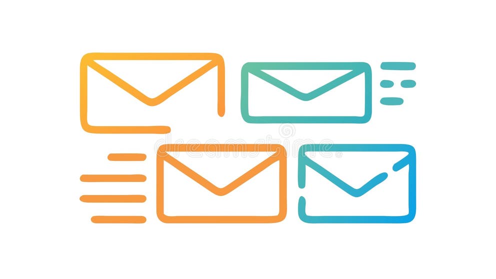Multiple Emails Icon: Digital Communication Messaging, Vector Design ...