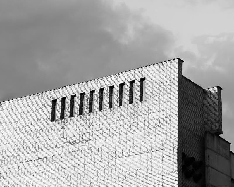 Multiple Embrasure Windows on Brick Buildings Background Stock Photo ...