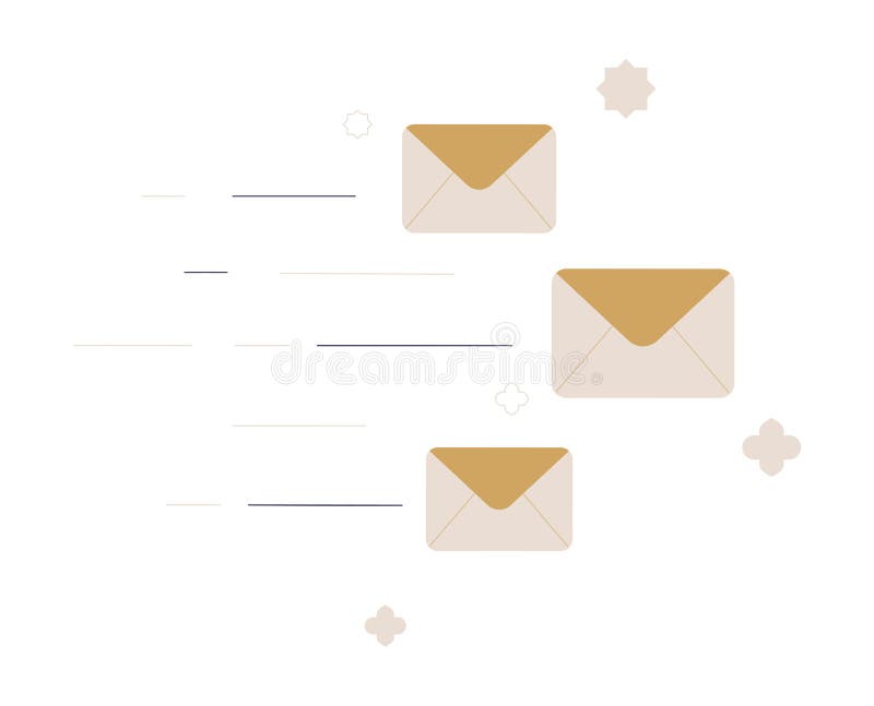 Flying Envelopes in Flat Vector Illustration Symbolizing Email ...