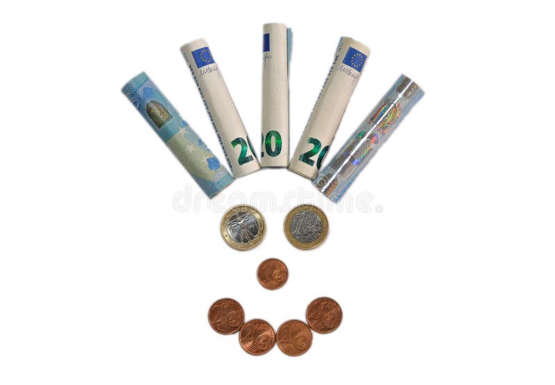 Multiple Euro Banknotes and Coins in Artistic Composition of a Human ...