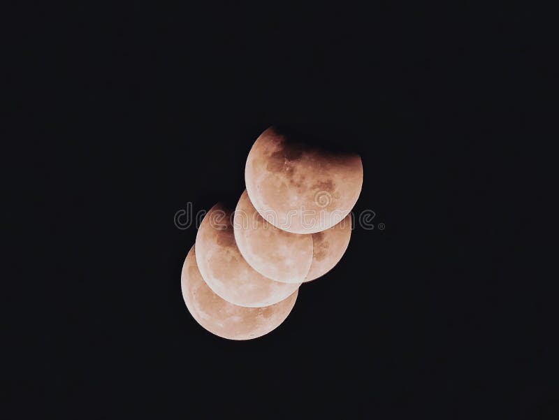 Multiple Exposure Lunar Eclipse Stock Photo - Image of lunar, lighting ...