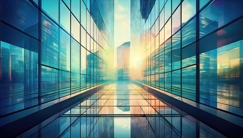 Multiple Exposure of Modern Abstract Glass Architecture a Symphony of ...