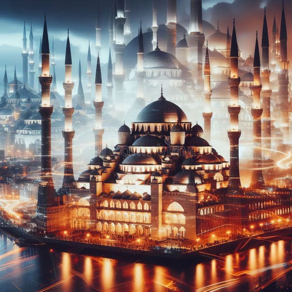 Multiple Exposure Mosques Overlay Multiple Exposures of Differen Stock ...